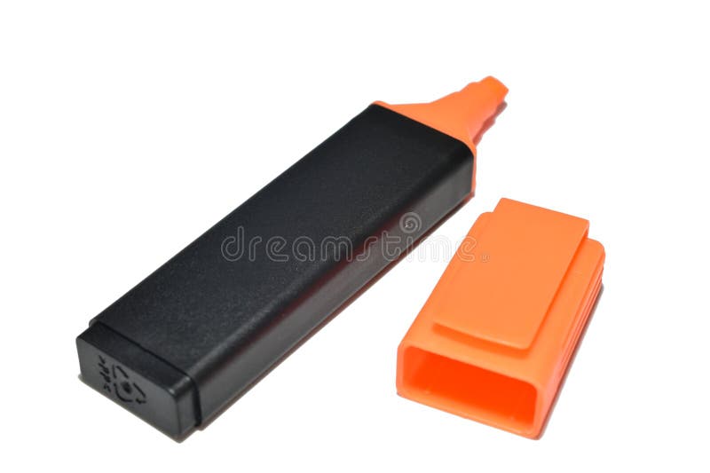 Orange Marker, Rectangular in Shape. Stock Image - Image of colorful ...