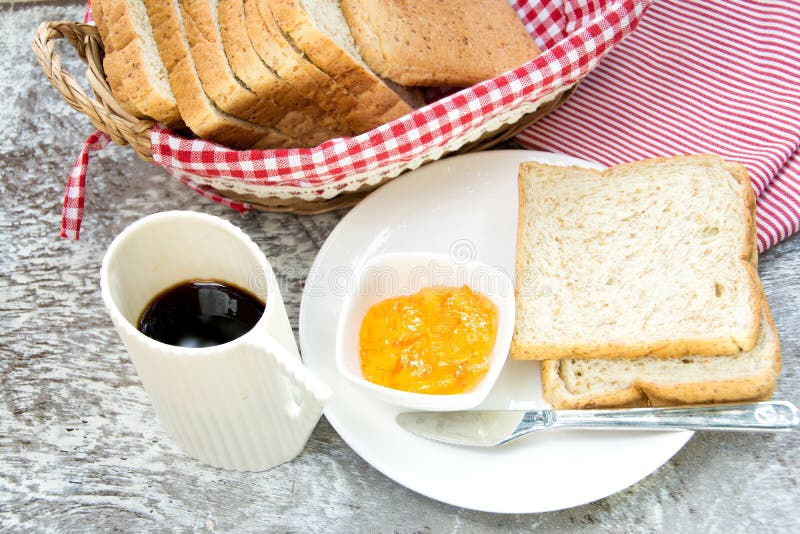 Orange Marmalade and Bread for Breakfast Stock Photo - Image of peel ...