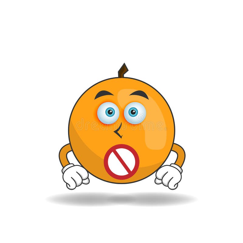 The Orange Mascot Character with a Speechless Expression. Vector ...