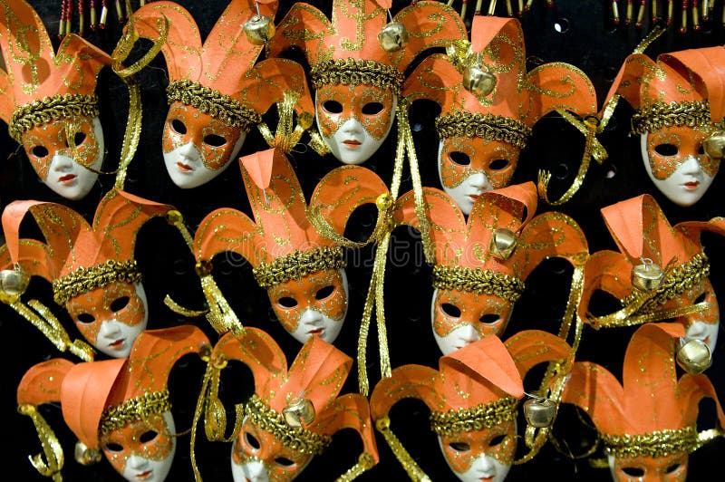 Orange masks stock image. Image of party, jester, decorative - 12312325