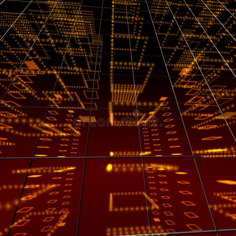 Orange Matrix Rain of Digital HEX Code Stock Illustration ...