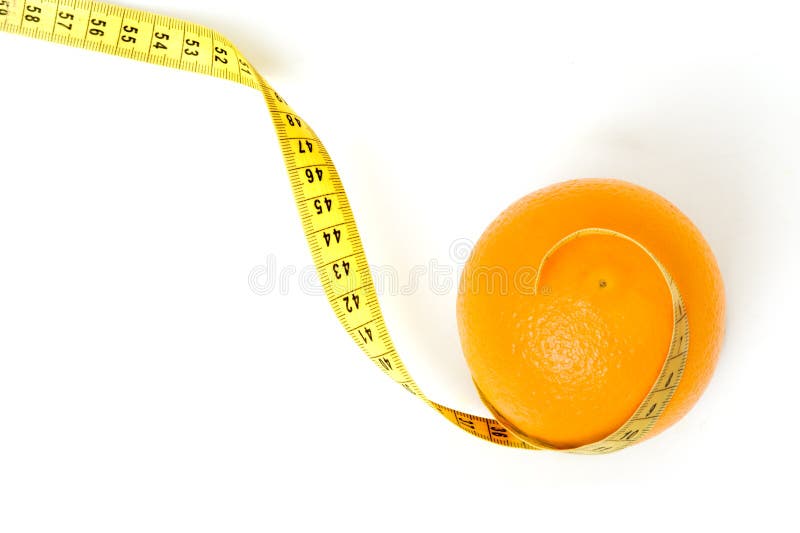 Orange with measuring tape stock image. Image of concept - 7712745