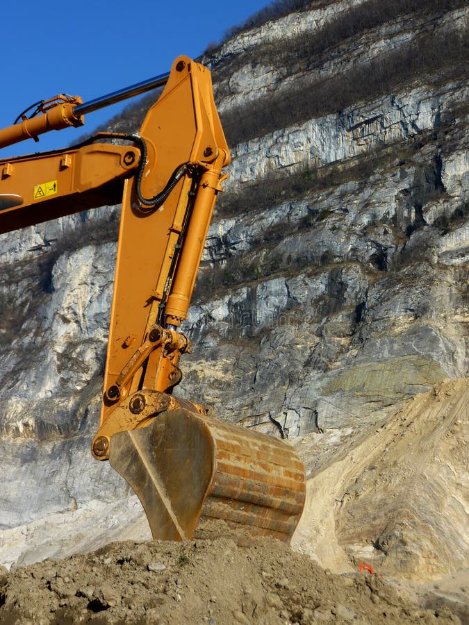 Orange Mechanical Digger Arm Stock Photo - Image of mover, excavator ...