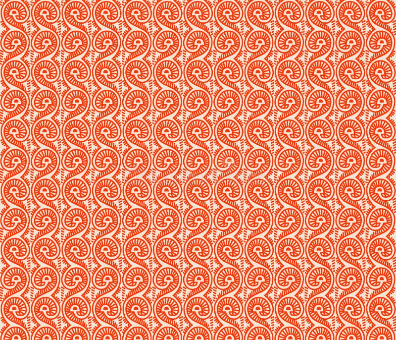 Orange Medallion Seamless Border Scroll. Geometric Watercolor Frame ...