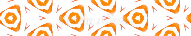 Orange Medallion Seamless Border Scroll. Geometric Stock Illustration ...