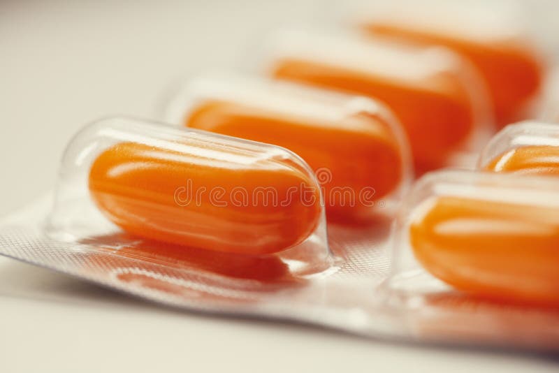 Orange Medicine Tablets Macro Stock Photo - Image of antibiotic ...