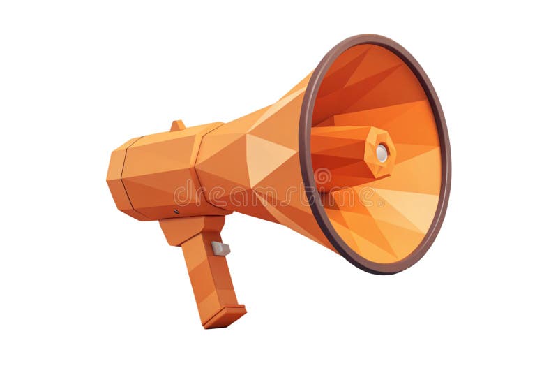 Orange Megaphone, Communication Tool, Isolated on White Background, 3d ...