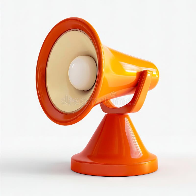 An Orange Megaphone on a White Background Stock Illustration ...