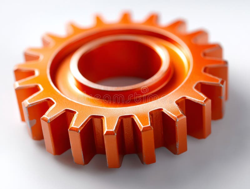 An Orange Metal Gear on a White Surface Stock Photo - Image of gears ...