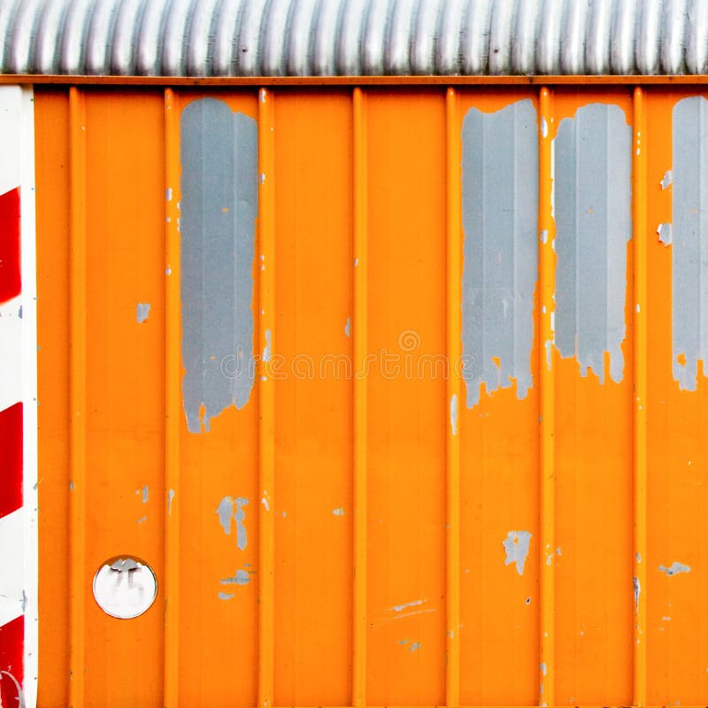 Orange Metal Sheet Siding Warehouse Construction Stock Photo - Image of ...