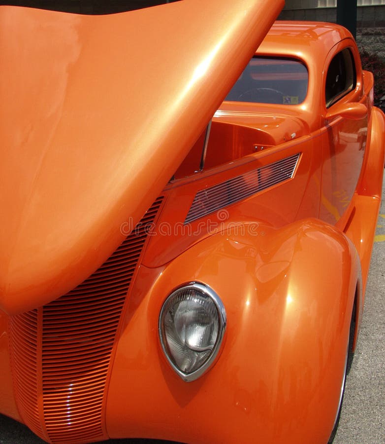 Orange Metallic Hot Rod stock photo. Image of grill, orange - 72764