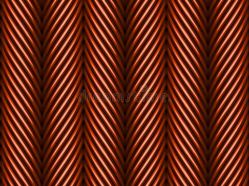 Orange Metallic Twisted Cylinders. Seamless Pattern. Stock Illustration ...