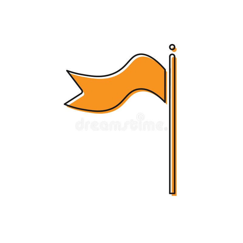 Orange Meteorology Windsock Wind Vane Icon Isolated on White Background ...