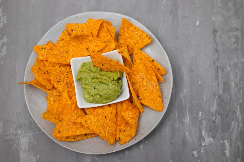 Orange Mexican Nachos Chips on Plate Stock Image - Image of thin ...