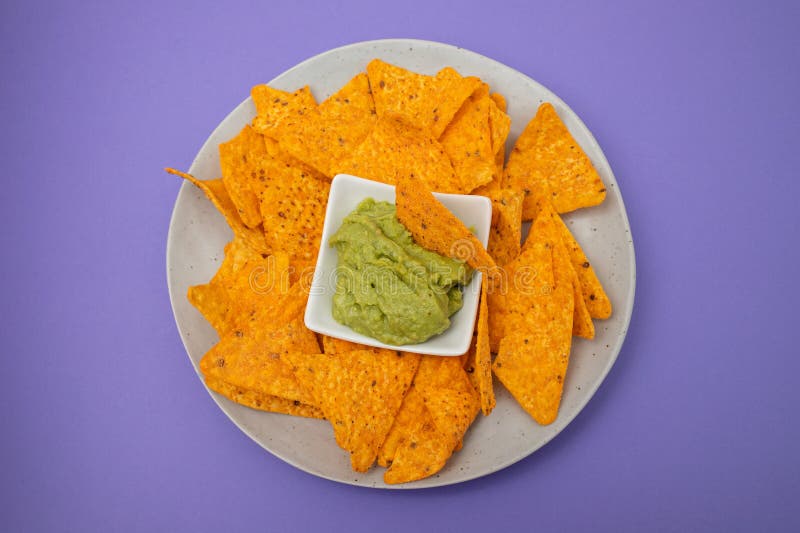 Orange Mexican Nachos Chips on Plate Stock Image - Image of crisp ...