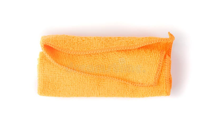 Orange Microfiber Cleaning Cloth Isolated on White Background Stock ...