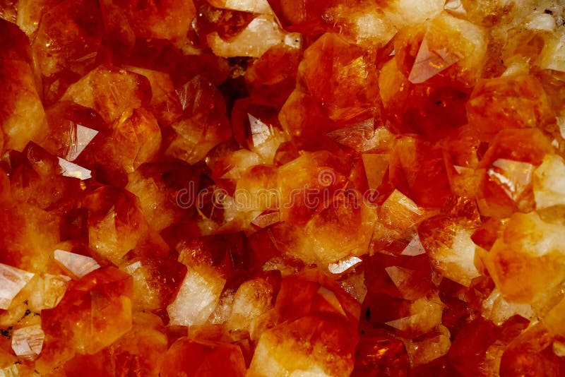 Mineral Citrine Quartz Cluster Crystal Texture Stock Image - Image of ...
