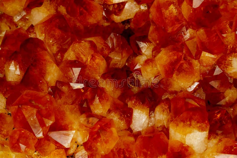 Mineral Citrine Quartz Cluster Crystal Texture Stock Photo - Image of ...