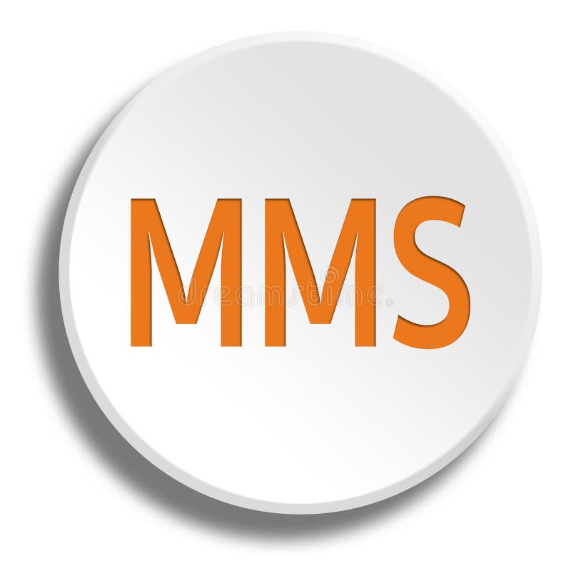 Orange Mms in Round White Button with Shadow Stock Illustration ...