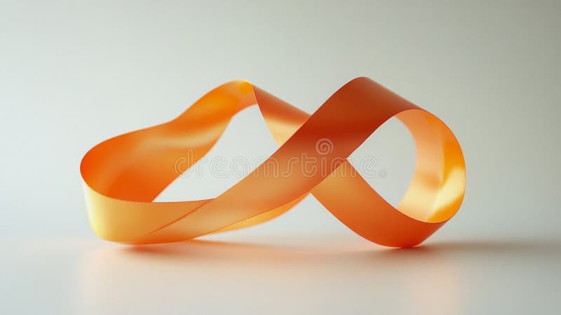 Orange Mobius Strip on White Background a Mathematical Conceptual Art ...