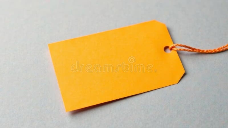 Orange Mockup Label Prepared for Text on Gray Background Stock Photo ...