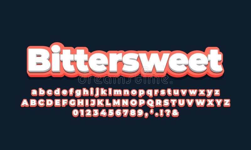 Orange Modern Light with White 3d Font Effect or Text Styles Design ...