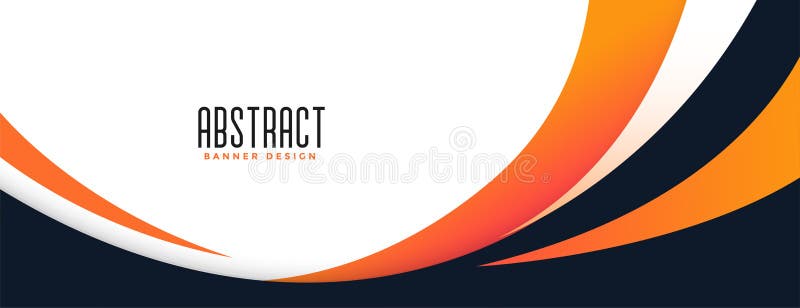 Orange Modern Wave Style Wide Banner Design Vector Illustration Stock ...