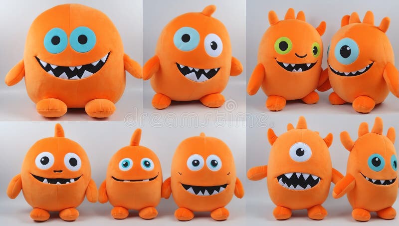 Orange Monsters Plush Dolls Stuffed Ai Generated Stock Illustration ...