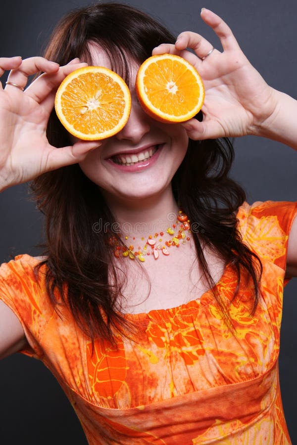 Orange mood stock photo. Image of juicy, close, face, people - 5132366