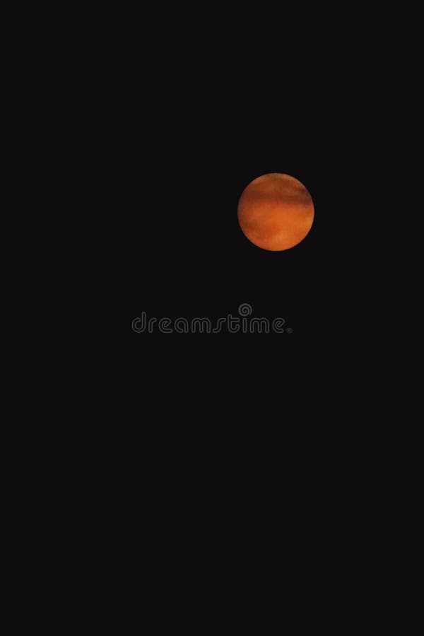 Orange Moon in the Dark Sky at Night Stock Photo - Image of celestial ...
