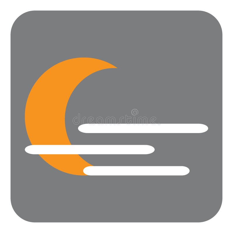 Orange moon, icon stock vector. Illustration of cartoon - 261074310