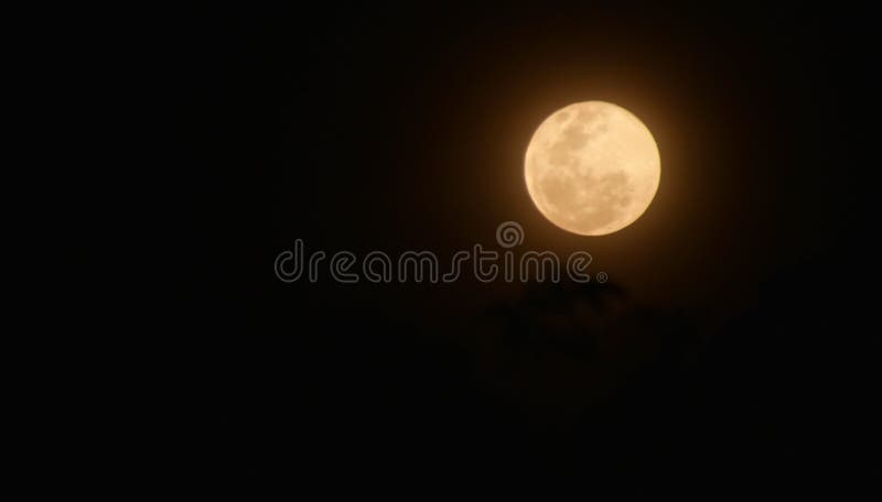 Orange Moon Light Night View Stock Image - Image of background ...