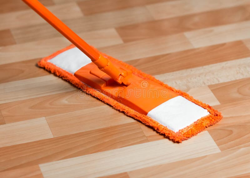 Orange MOP on the Floor. Close Up Stock Image - Image of brown, clean ...