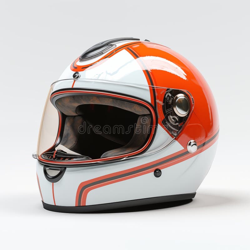 Orange Motorcycle Helmet stock photo. Image of protective - 302962832