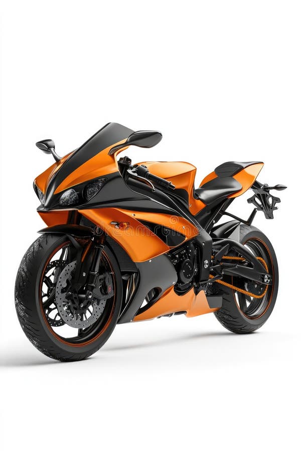 Orange Motorcycle on White Surface Stock Photo - Image of travel ...