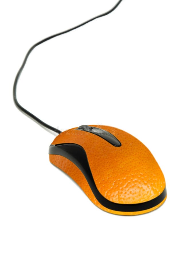 Orange mouse stock photo. Image of fruit, buttons, cord - 2786308