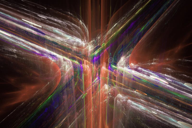 Orange Multi-colored Pattern of Crooked Corner Shapes on a Black ...