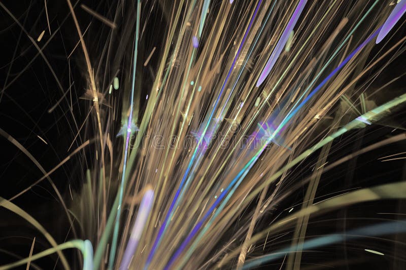 Orange Multi-colored Pattern of Curved Vertical Rays on a Black ...