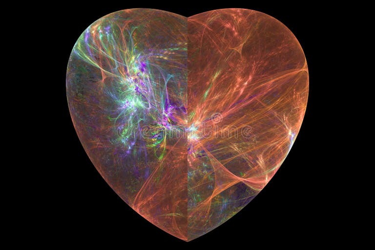 Orange Multi-colored Pattern in the Form of a Large Heart from Curved ...