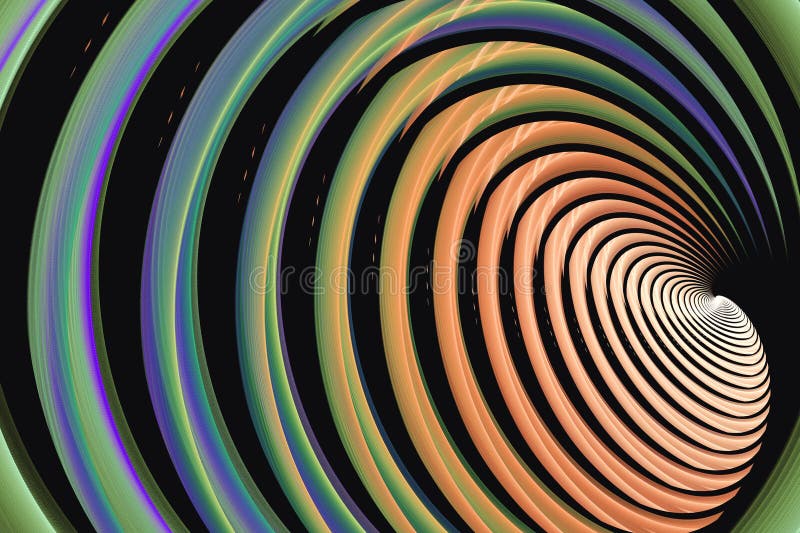 Orange Multi-colored Swirling Pattern of Crooked Waves on a Black ...