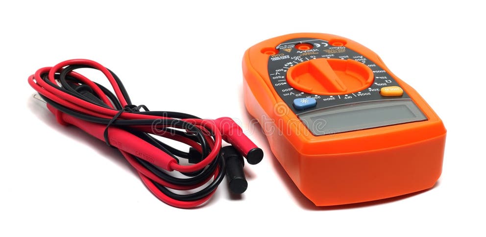 Orange multimeter stock photo. Image of electric, equipment - 46542258