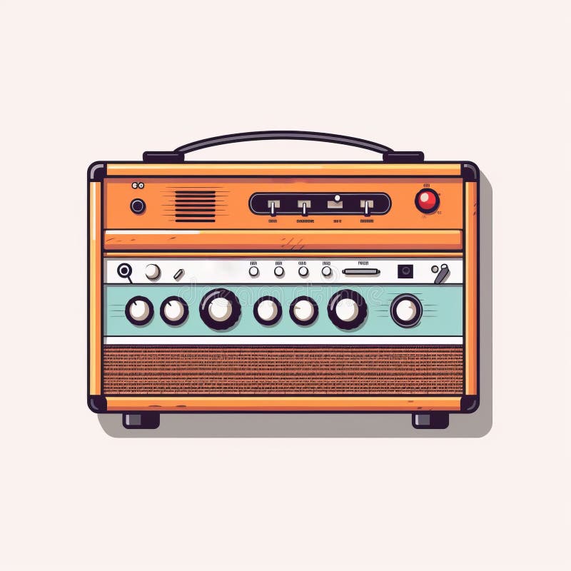 Orange Music Amplifier in Minimalist Style with Avocadopunk and ...