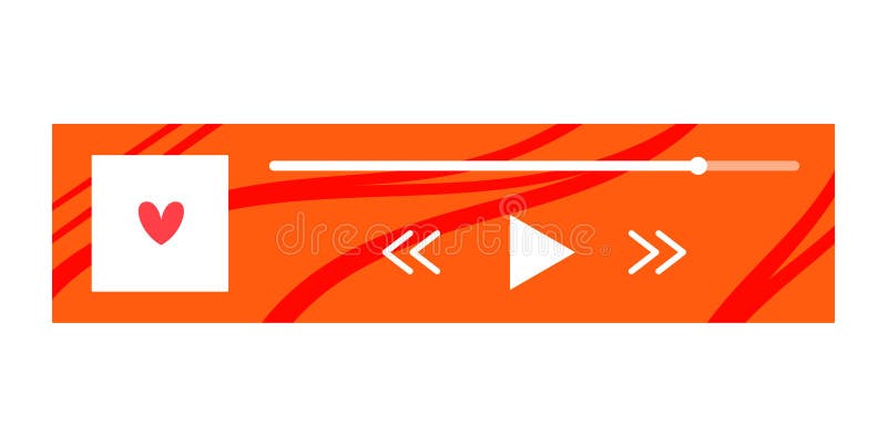 Orange Music Player Interface Design with Play, Skip, and Volume ...