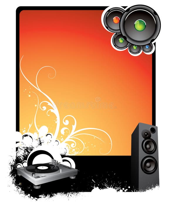 Orange musical background stock vector. Illustration of graphic - 6030097