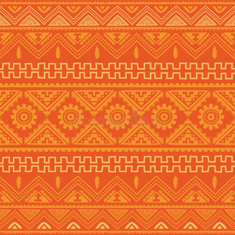 Orange Native American Ethnic Pattern Stock Vector - Illustration of ...
