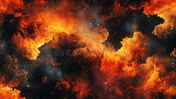Orange Nebulae in a Starry Night Sky Stock Illustration - Illustration of stars, abstract: 343970956