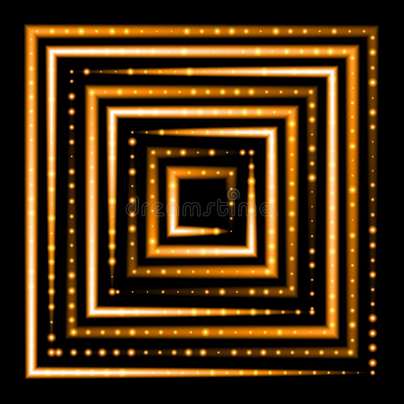 Orange Neon Square Background Stock Illustration - Illustration of ...