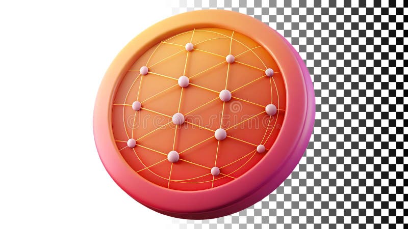 Orange Net Badge, Mesh Pattern and Textured Icon Png Transparent Image ...