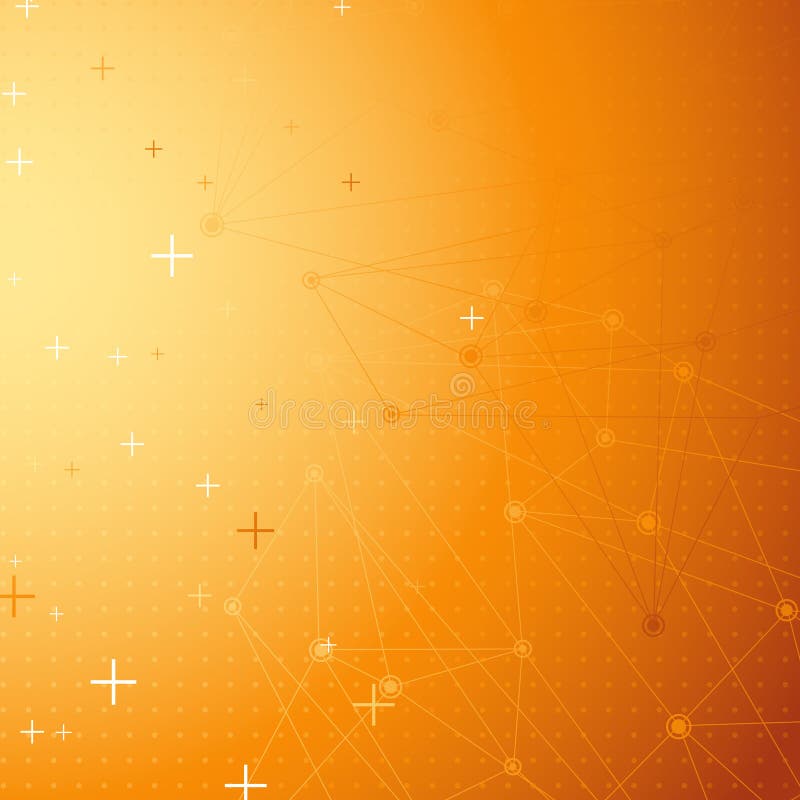 Orange Net Connection Dot Abstract Background Stock Vector ...