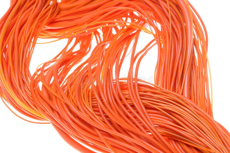 Orange network cables stock image. Image of artery, curl - 28292049